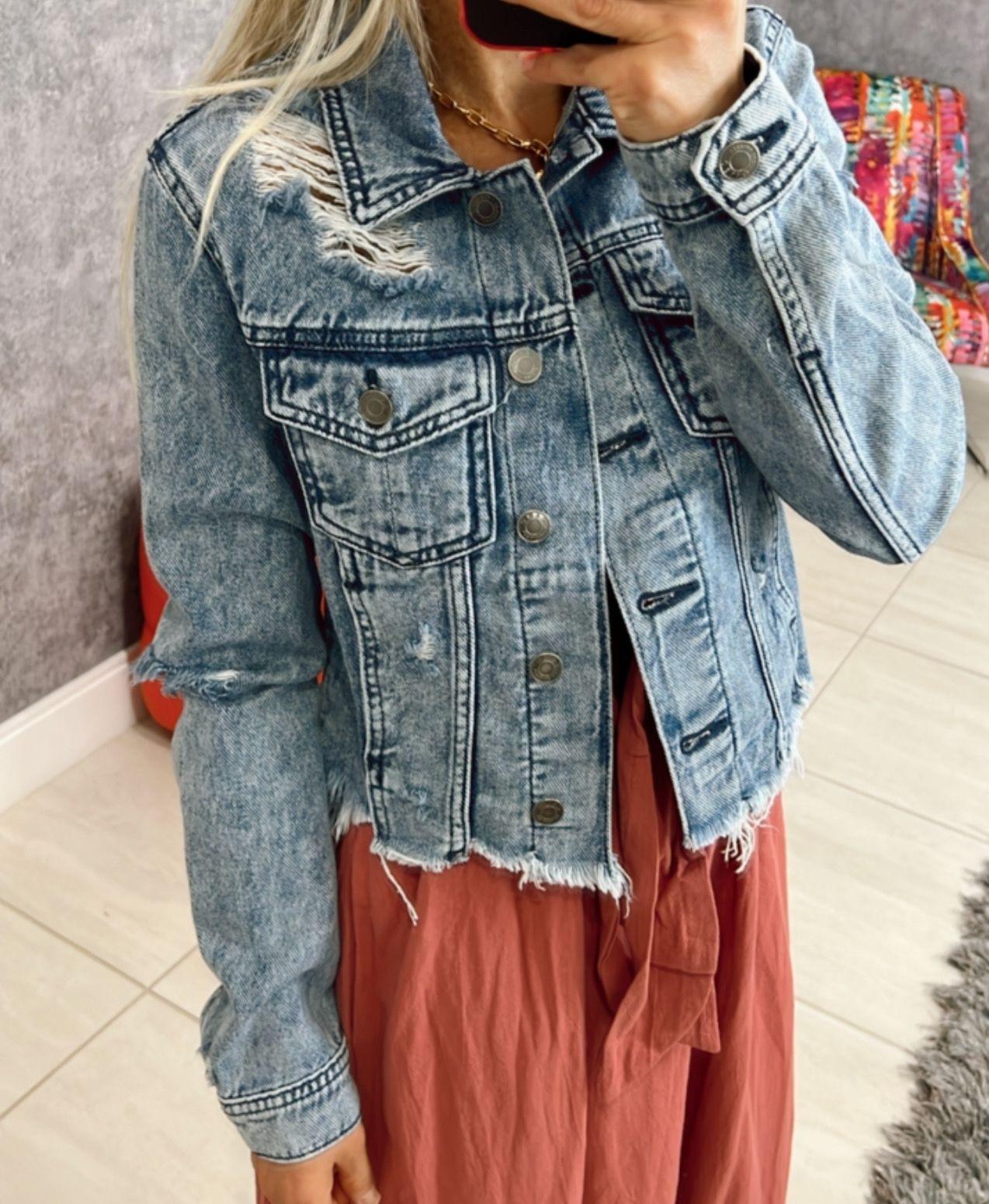 1202 Uneven frayed destroy acid fitted jacket – kiutbylinda